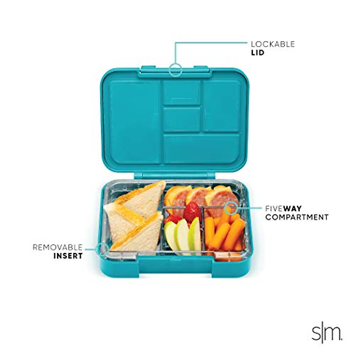 Simple Modern Bento Lunch Box for Kids | BPA-Free Leakproof Container for Girls, Boys, Toddlers with 5 Compartments | Porter Collection | 30oz, Unicorn Fields