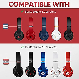 Beats Studio 3 Ear Pads, BUTIAO Replacement Protein Leather Earpads Memory Foam Ear Cushion Cups Repair Parts for Beats Studio 3 Studio 2 Wireless Wired Headphones by Dr.Dre - Shadow Gray