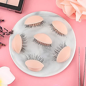 WSERE 9Pairs Removable Eyelids with Lashes, Replaced Eyelid Silicone Realistic Mannequin Eyelids, Mannequin Head Replacement Eyelids, Makeup Training Eyelashes Extensions Replaceable Practice Eyelid A