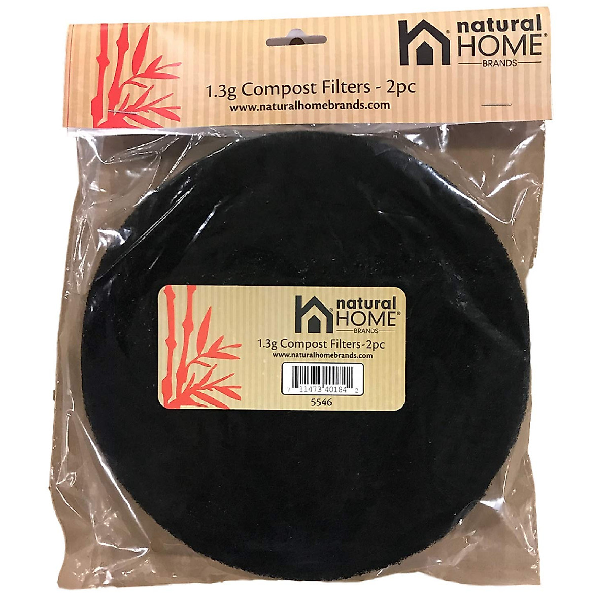 Natural Home Set of 2 Replacement Compost Filters, 7 Inch Diameter for 1.3 Gallon Bins - 3-Pack (6 Filters in Total)