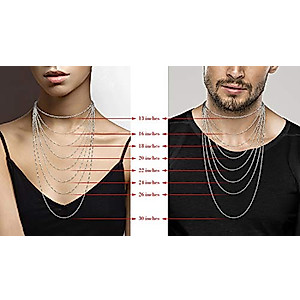 Miabella Solid 925 Sterling Silver Italian 2.3mm Diamond-Cut Figaro Link Chain Necklace for Women Men, Made in Italy (Length 20 Inches)