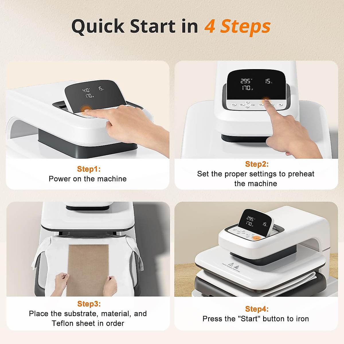 HTVRONT Auto Heat Press 2 - Heat Press Machine for T Shirts with Adjustable Pressure & Higher Heating Height, Heats Up Fast and Evenly Heat Press 15x15 for HTV, Sublimation, Heat Press Projects