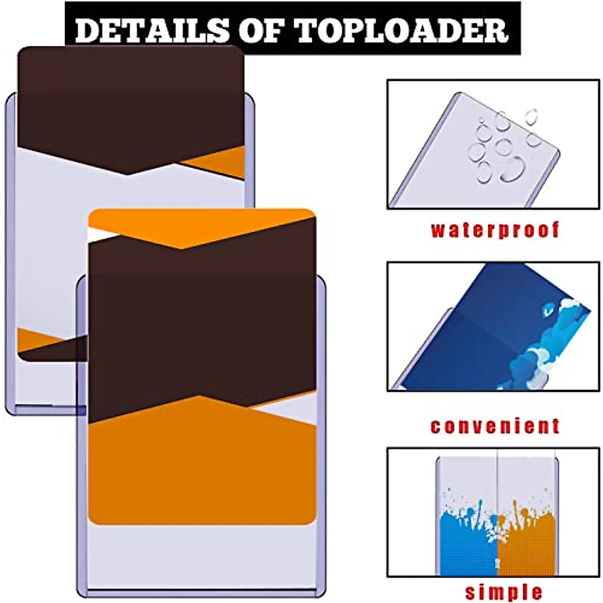 50 Pcs Card Sleeves Hard Plastic Card Sleeves 3 x 4 Inch Baseball Cards Protective Card Holder for Sports Cards Game Card Trading Card Sports Card