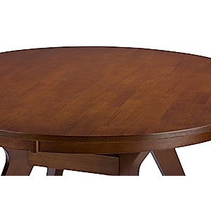 Baxton Studio Montreal Mid-Century Dark Walnut Round Wood Dining Table