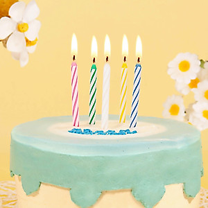 PHD CAKE 144-Count Multicolored Spiral Birthday Candle, Birthday Candles for Cake, Cupcake Candles, Party Celebration