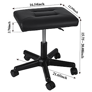 Footrest Stool on Wheels 15-20'' Height Adjustable Multi-Use Stool Gaming Foot Stool Under Desk 360°Swivel Ergonomic Foot Stool W/Lockable Wheels Work Stool for Home Offiece