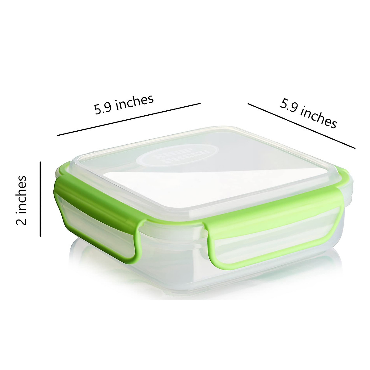 Snap Fresh - 4 Pack of Sandwich Containers (450 ml) - Reusable, BPA Free Plastic, Snap & Lock Shut Lids and Silicone Seal. Great for Fruit, Salad, Lunch Box Snacks and Food Storage; Kids and Adults