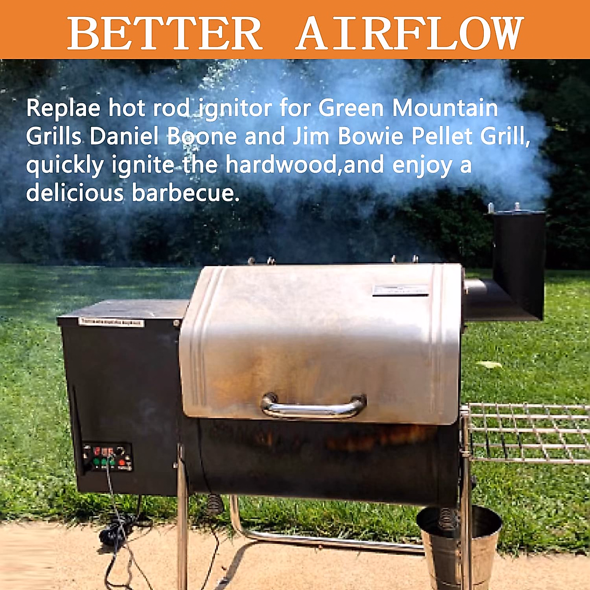 ZHOUWHJJ Replacement Igniter for 110V Green Mountain Daniel Boone and Jim Bowie Pellet Grill