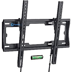 Pipishell UL Listed Tilt TV Wall Mount Bracket Low Profile for Most 23-55 Inch LED LCD OLED 4K Flat Curved TVs up to 99lbs Max VESA 400x400mm, 8° Tilting for Anti-Glaring, Fits 8-16 inch Wood Stud