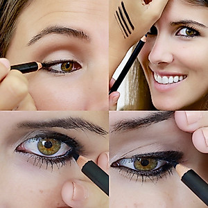 Shimarz Black Eyeliner Pencil for Women with Sensitive Eyes, Hypoallergenic, Smudgeproof Cats Eyes Results, 0.3 oz (Pack of 1)