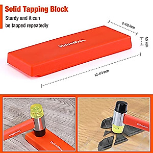 ValueMax Laminate Wood Flooring Installation Kit with Solid Tapping Block, Wider Heavy Duty Pull Bar, Reinforced Double-Faced Mallet with Non-Slip Soft Grip, Foam Kneepads, 30-Piece Spacers