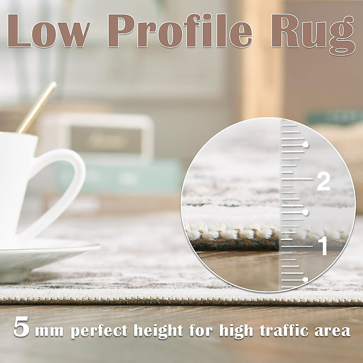 jinchan Washable Runner Rug 2x7 Kitchen Runner Rug Non Slip Grey Taupe Vintage Hallways Runner Rug Ultra-Thin Lightweight Accent Rug Soft Throw Carpet Runners Laundry Room Bedroom Livingroom