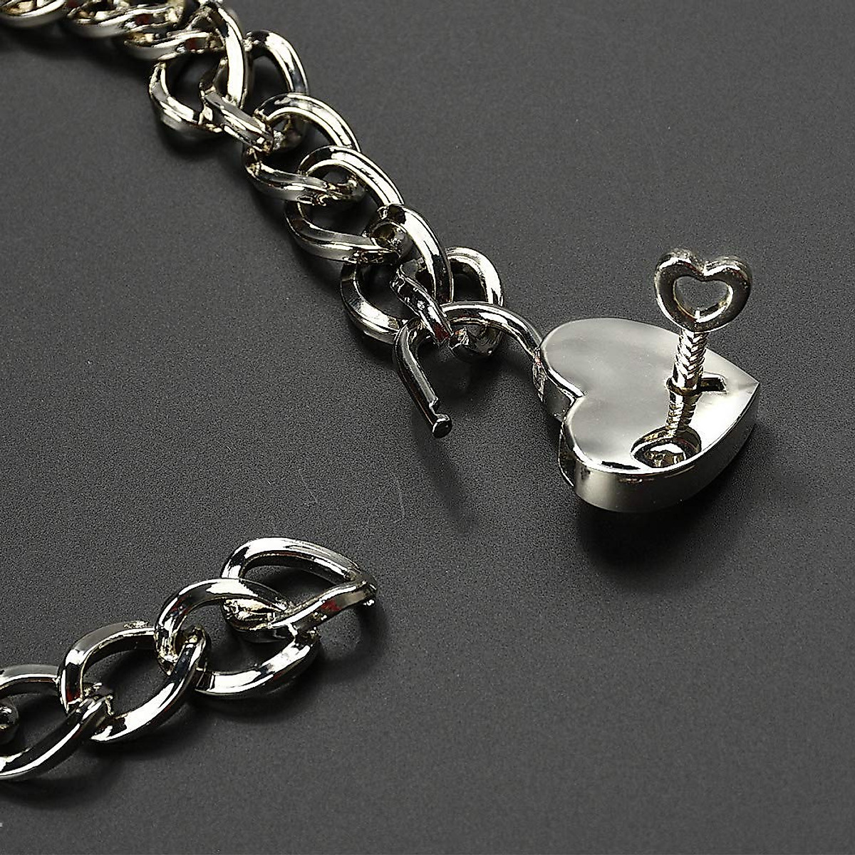 Lover Heart Padlock Necklace, Choker Necklaces for Women with Lock and Key, Metal Padlock Choker Pendant 18in