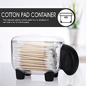 OTOSTAR 2 Pack Qtip Holder Dispenser Set with Lids Clear Plastic Apothecary Jars Vanity Makeup Organizer Storage Containers Storage Bathroom Organizer Set for Cotton Swab Ball Pads Floss (Sheep)