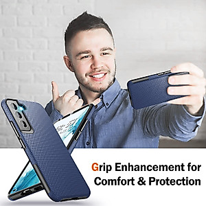 for Samsung Galaxy S22 Case with Screen Protector, Military Grade Drop Proof Protection Galaxy S22 Protective Case Rugged PC Hard & Silcone Shockproof Cover for Samsung S22 5G Phone Case Shell (Blue)