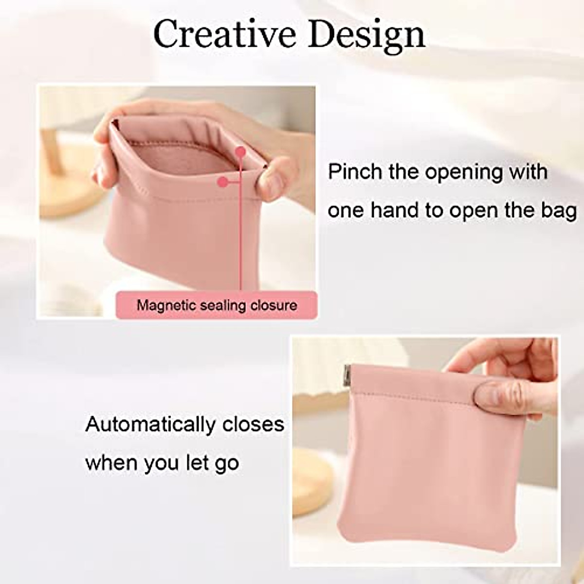 muchly 6Pcs Soft PU Leather Jewelry Travel Bag- Pocket Cosmetic Bag- Portable Jewelry Organizer for Jewelry，Cosmetics, Headphones (3 colors)
