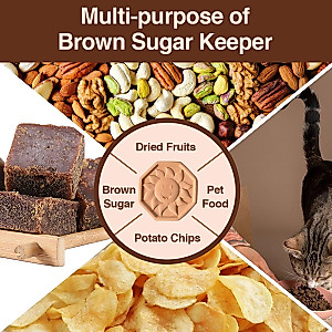 Dizzily 6 Pcs Brown Sugar Keeper, Terracotta Brown Sugar Disc Saver, Brown Sugar Softener for Food Storage Containers, Multiple Uses for Food Storage Containers, Reusable and Food Safe