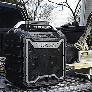 ECOXGEAR EcoTrek GDI-EXTRK210 Rugged Waterproof Floating Portable Bluetooth Wireless 100 Watt Stereo Smart Speaker and PA System (Gray)