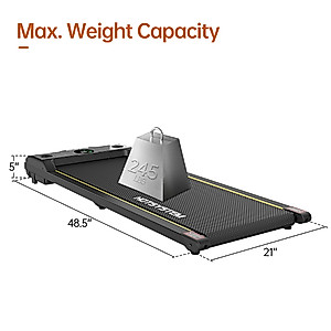 HOTSYSTEM Under Desk Treadmill, Walking Pad for Home/Office, Portable Walking Treadmill, Walking Jogging Machine with APP and LED Display