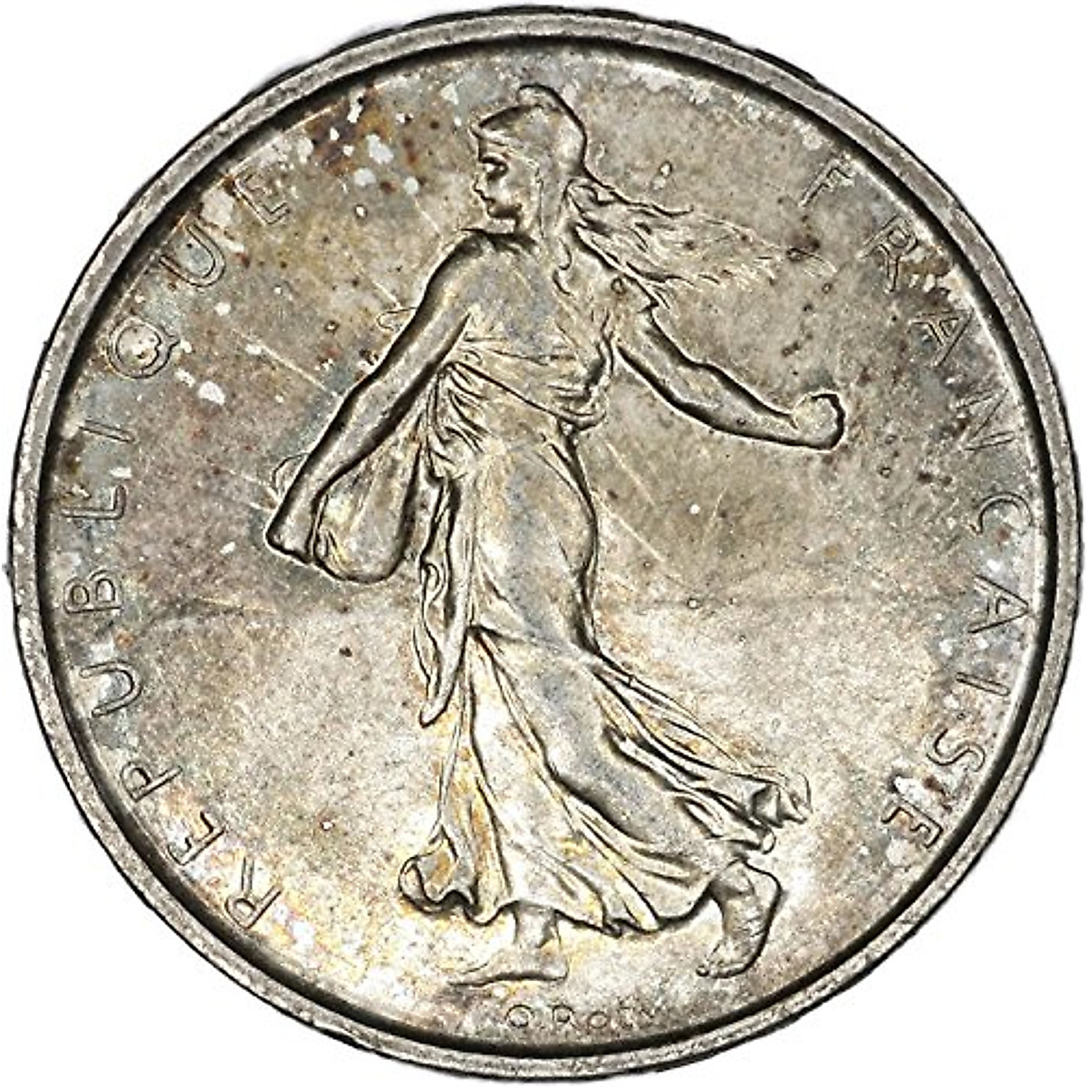 1963 FR French Silver KM# 926 5 Francs About Uncirculated