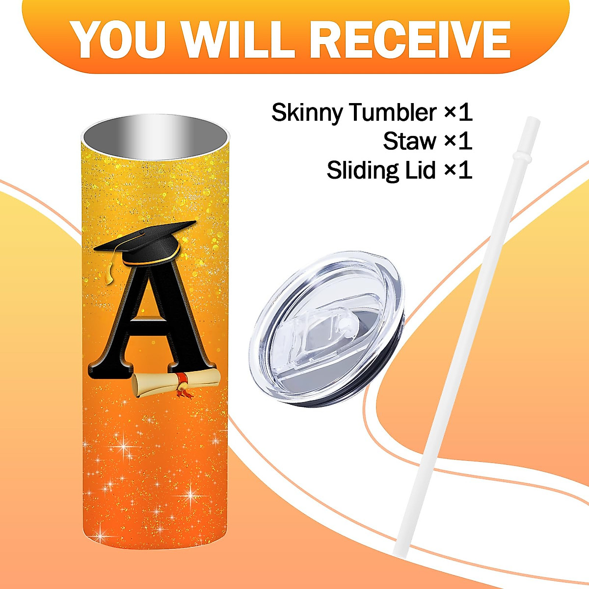 Personalized Graduation Gifts Tumbler 20oz with Name,Congratulations Graduates Gifts for Women,Custom Class of 2025 Cup, Master College High School Phd Presents for Her Women Girls Friends