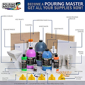 Pouring Masters Titanium White Acrylic Ready to Pour Pouring Paint – Premium 32-Ounce Pre-Mixed Water-Based - For Canvas, Wood, Paper, Crafts, Tile, Rocks and more