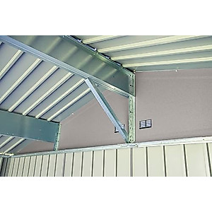 Arrow Shed Elite 10' x 12' Outdoor Lockable Gable Roof Steel Storage Shed Building, Cool Grey