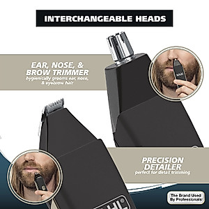 Wahl USA Rechargeable Lithium Ion 2.0 Beard Trimmer for Men - Facial Hair Trimmer with Precision T Blade for Grooming, Detailing Head, Light Touch Ups, Ear Nose & Eyebrow Model 9886-300