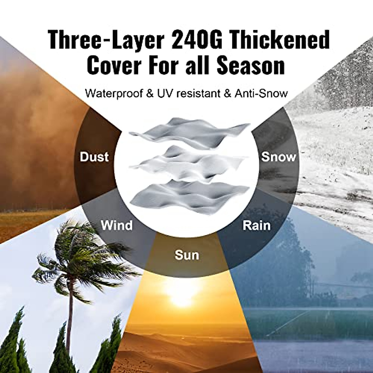 VEVOR Portable Shed Outdoor Storage Shelter, 6x8 x7 ft Heavy Duty All-Season Instant Waterproof Storage Tent Sheds with Roll-up Zipper Door and Ventilated Windows for Motorcycle, Bike, Garden Tools