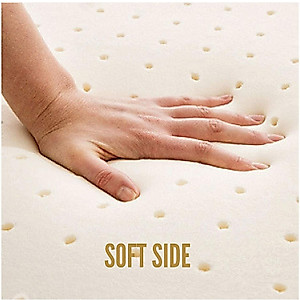 ORGANIC TEXTILES Latex Mattress Topper with Rayon derived from Bamboo Cover, Dual Firmness/Dual Zone - Soft and Firm - 2 Inches, Cal King