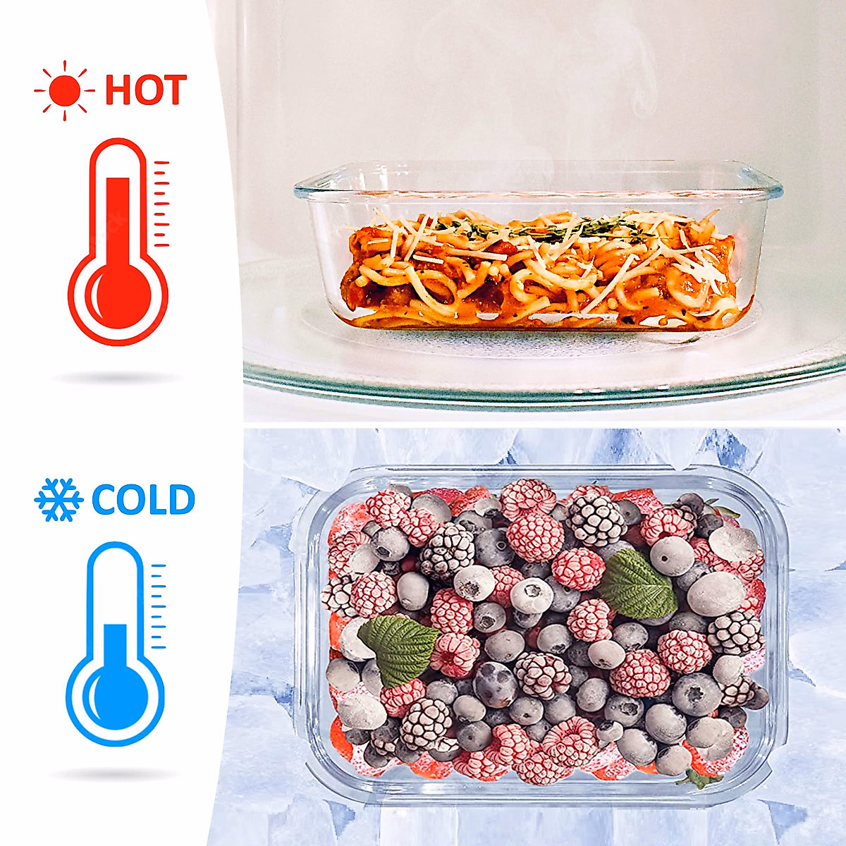 EcoPreps Glass Food Storage Containers with Bamboo Lids [4 Pack] 100% Plastic Free, Eco-Friendly, Oven, Microwave Safe Glass Meal Prep Containers, Glass Lunch Containers, Bamboo Lid Storage Containers