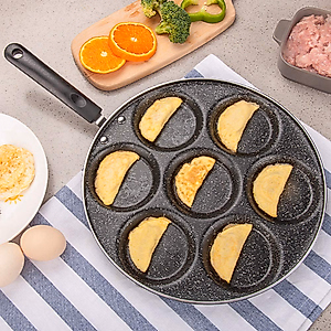 MAVIS LAVEN Egg Frying Pan, 7-Grid Multi Egg Cooking Pan, Non Sticking Plett Pan for Restaurant, Hotel Household Kitchen Use