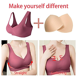 TopBine Bra Pads Inserts Triangle Sports Bra Replacement Pads Sew in Bra Cups Bra Push up for Dress Swimsuit (3 Color)