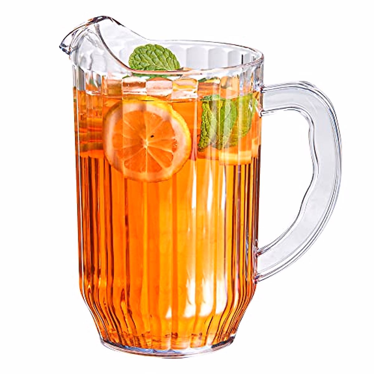 Restaurantware Base 47 Ounce Beer Pitcher, 1 Durable Restaurant Pitcher - Hard Plastic, Serve Soda, Lemonade, Juice, or Sangria, Clear Plastic Water Pitcher, For Bars, Parties, or Homes
