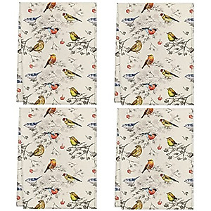 JXDXHCW 2 Pack Kitchen Towel Birds Branch Pattern Soft Absorbent Dish Towel Tea Towels Hand Towel for Drying Dishes Cleaning Cooking 18 x 28 Inch