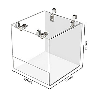 Suremita Hanging Bird Bath Cube Bird Bathtub Bath Shower Box Bowl Cage Accessory for Small Bird Canary Budgerigar Parrots Crested Myna Cockatiel