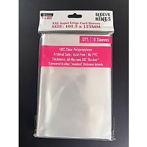 Sleeve Kings XXL Super Large Card Sleeves 101.5 X 153 mm (4x110 Pack, 440 Sleeves)