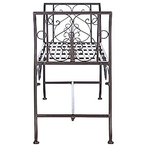 Safavieh PAT5016B Outdoor Collection Adina Rustic Brown Wrought Iron 51-inch Garden Bench