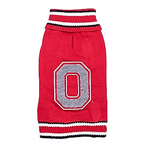 The License House Ohio State Buckeyes Dog Block O Pullover Turtleneck, Warm Pullover Fleece Dog Sweater, Winter Dog Clothes - XL, Red