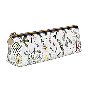 Watercolor Floral Pencil Case Pen Pouch Simple Carrying Box for Women Adult With Smooth Zipper Funny Durable Lightweight for Office Organizer Storage Bag