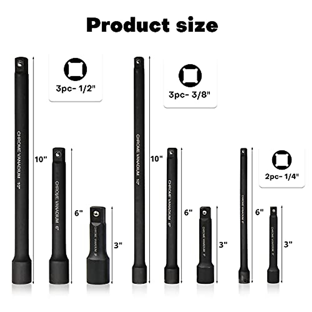 SEKETMAN 18-Piece Drive Tool Accessory Set,Includes Socket Adapters, Extensions and Universal Joints and Impact Coupler, Professional Socket Accessories
