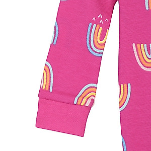 Gerber Baby Girls' 2-Pack Footed Pajamas, Rainbows Pink, 18 Months