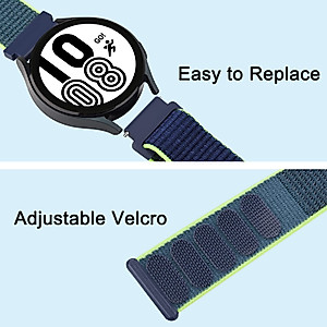Amzpas Quick Release 20mm Watch Band Nylon Loop 20mm Watch Strap, Nylon Breathable Replacement Band for Samsung Galaxy Watch 40mm 44mm