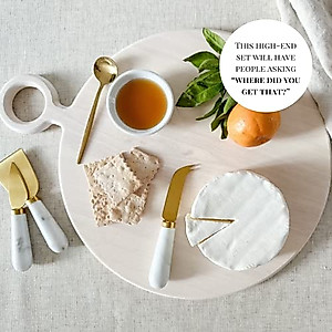 10 Piece Cheese and Charcuterie Board Set, White, Host at Home by The Bamboo Abode