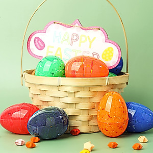 JOYIN 30 Pcs Plastic Iridescent Printed Bright Easter Eggs 3.15" Tall for Easter Hunt, Basket Stuffers Fillers, Classroom Prize Supplies, Filling Treats and Party Favor