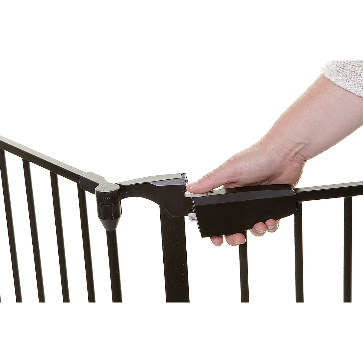 Dreambaby Newport Adapta Baby Gate - Use at Top or Bottom of Stairs - for Straight, Angled or Irregular Shaped Openings (Black)