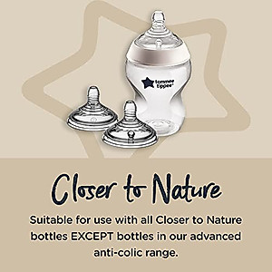 Tommee Tippee Closer to Nature Fast Flow Baby Bottle Nipples, 6+ months – 2pk