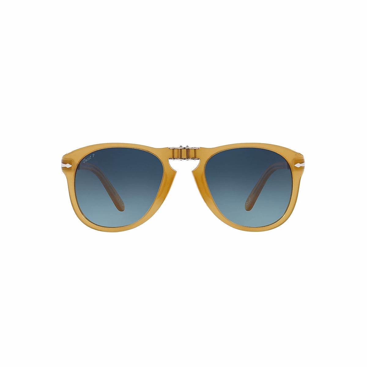 Persol Men's PO0714SM Steve McQueen Aviator Sunglasses, Opal Yellow/Blue Gradient Polarized, 54 mm