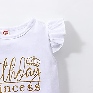 Toddler Kids Baby Girls Outfits Birthday tee Outfit Princess Ruffle Vest Sleeveless T-Shirts Infant Top