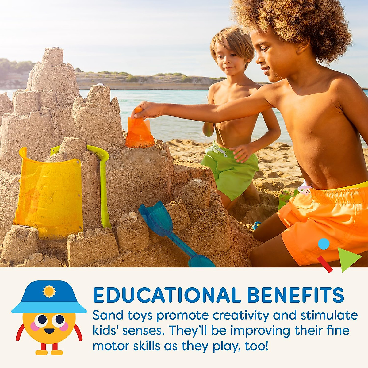 Battat – Sand Toys For Kids – 11Pc Sandcastle Building Kit With Molds And Shovel – Outdoor Sandbox Toys – Sand Castle Play Set – 3 Years + – Sand Castle Play Set